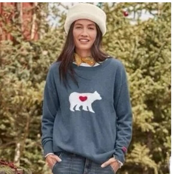 Sundance | Sweaters | Sundance Womens Polar Bear Sweater Sz Medium Blue ...